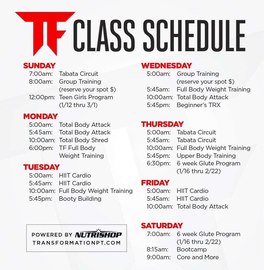 Classes | Transformation Fitness