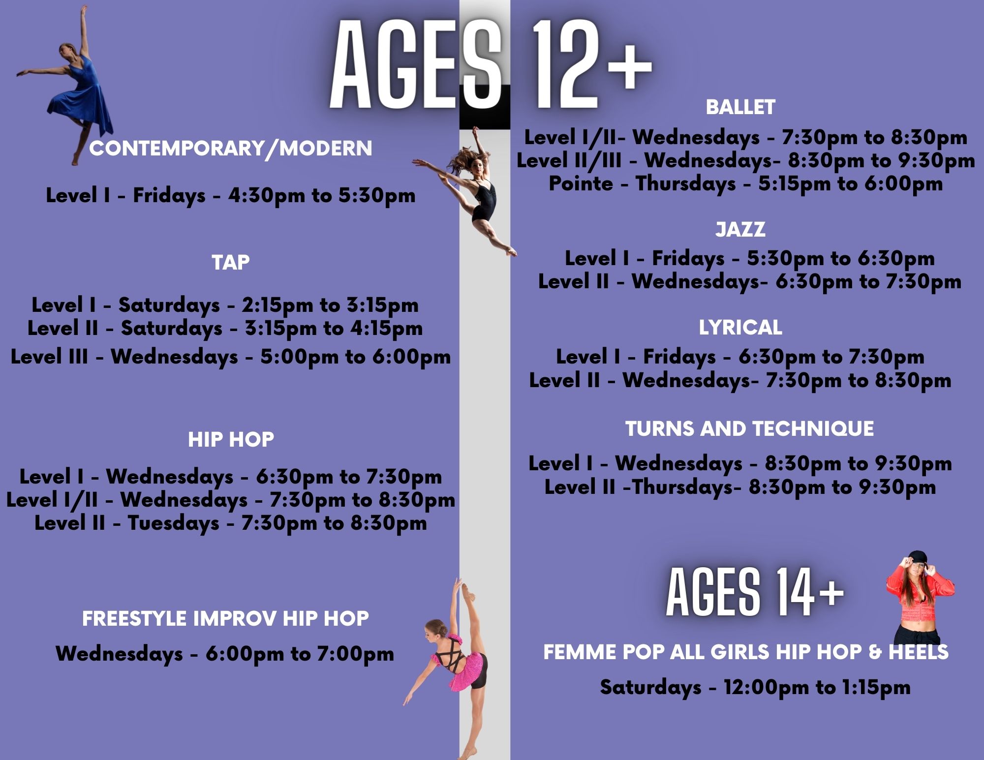 2020-2021 in person Class Schedule | Xtreme Dance Center