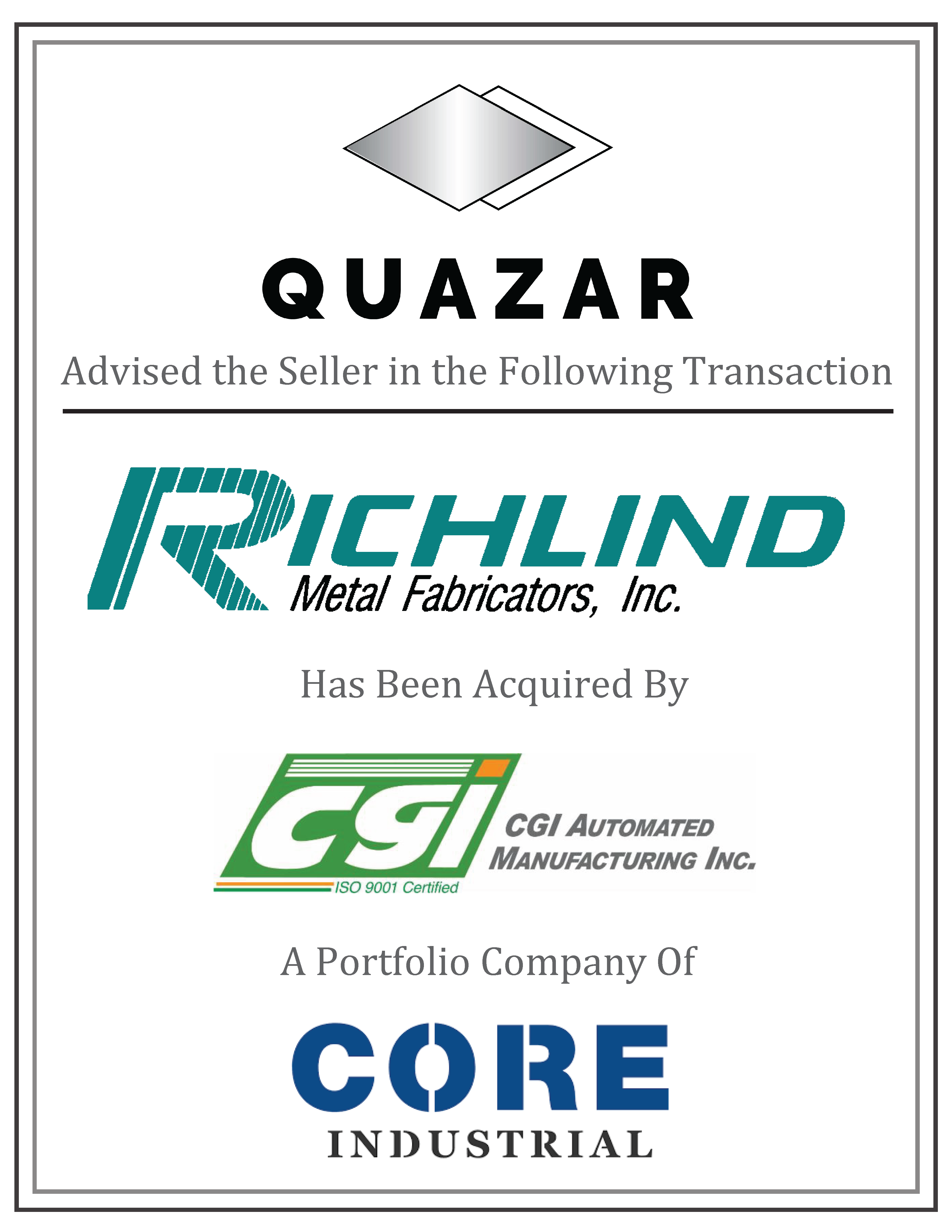 Investment Banking + Mergers & Acquistions | Quazar | Minneapolis