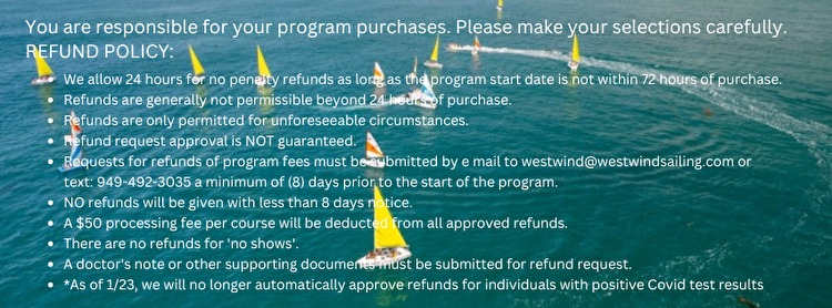 Dana Point Sched | Westwind Sailing | Dana Point, CA 92629